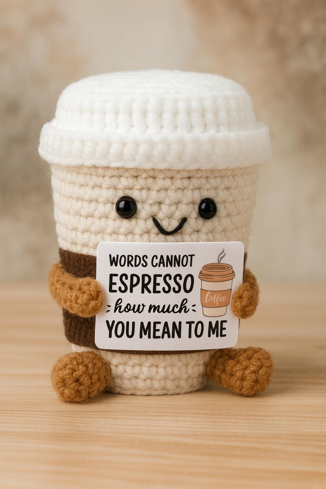 Crochet Coffee Cup With Message Card Gift - Etsy