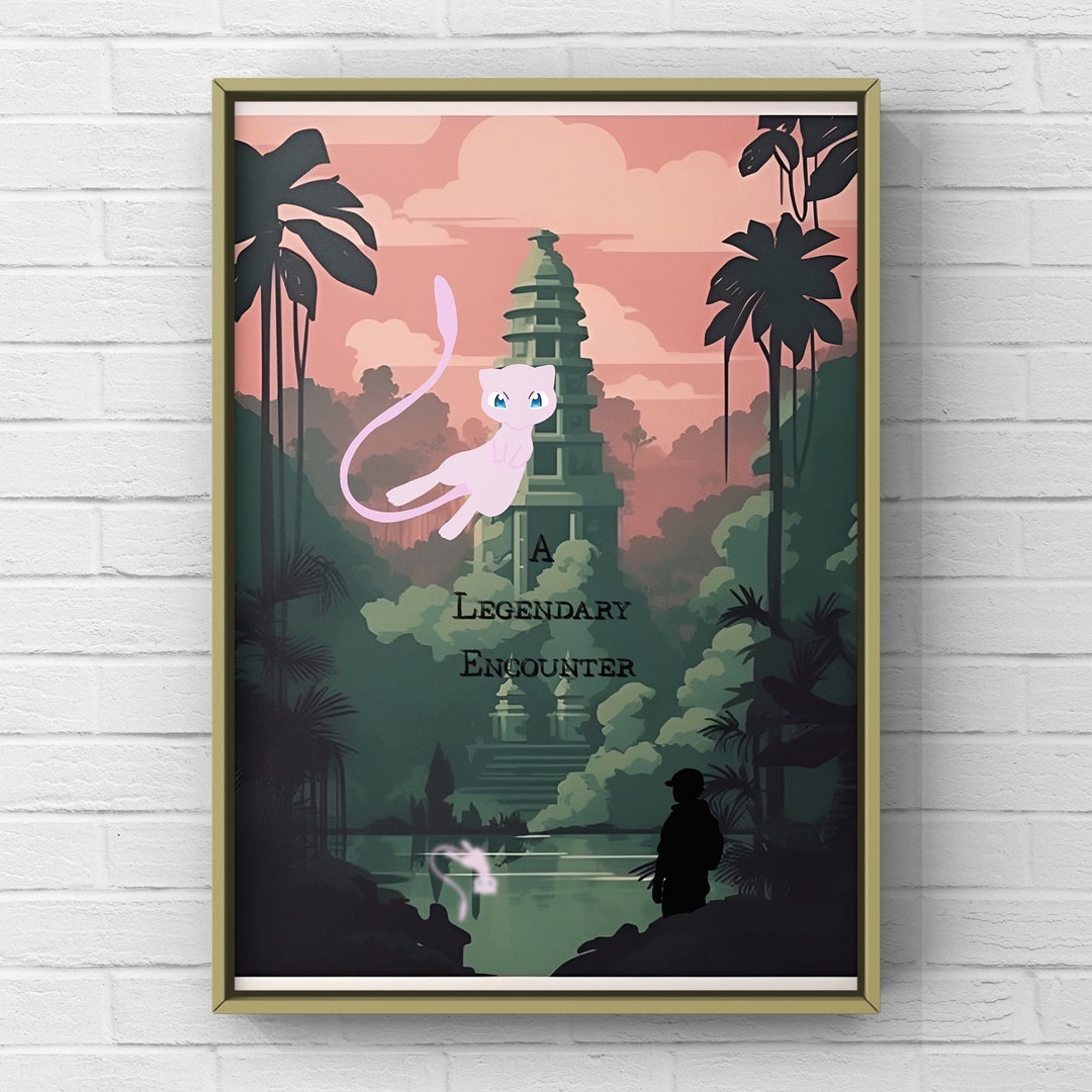 Legendary Encounter Mew Pokemon Poster minimalist Art Poster Pokemon ...