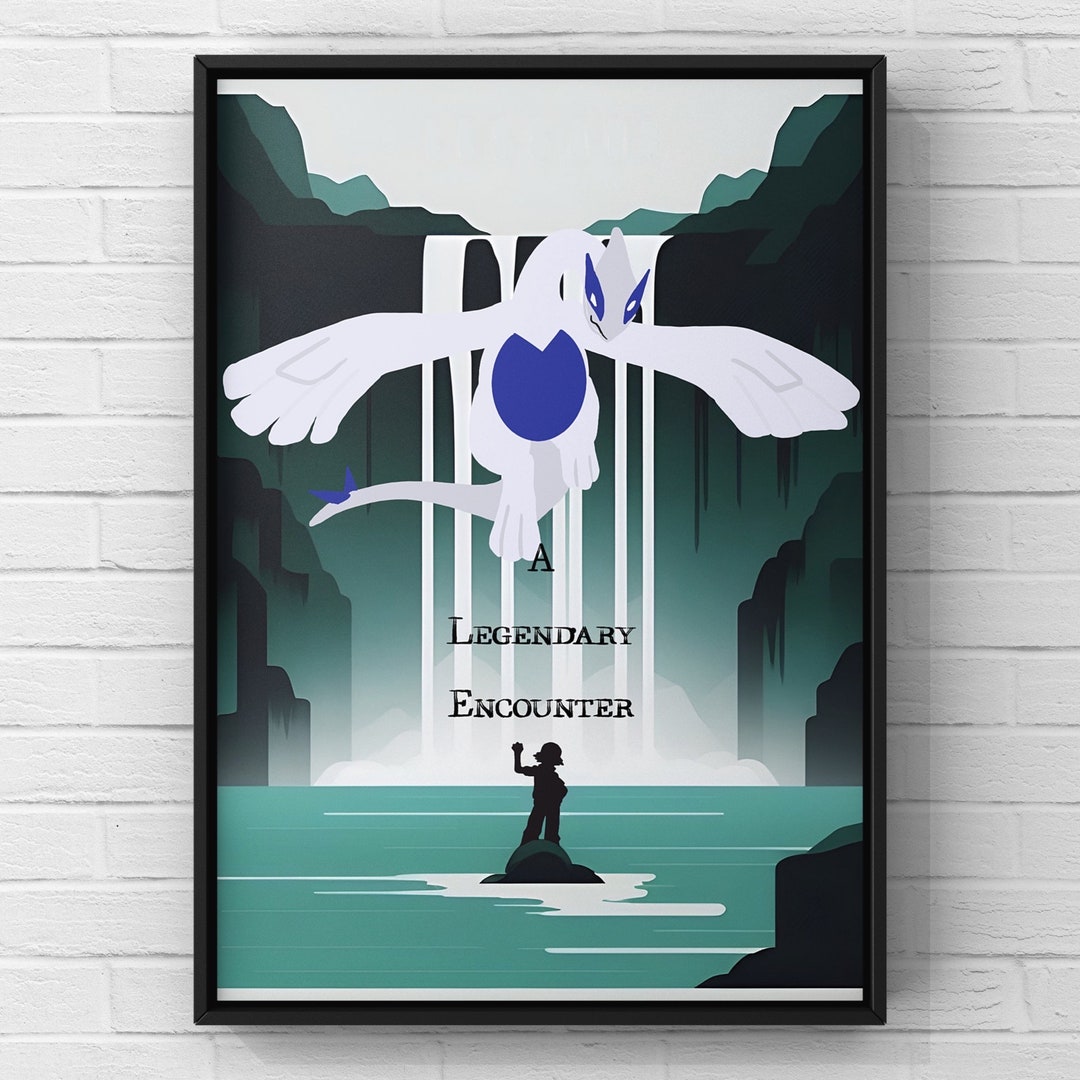 Legendary Pokémon Encounter Lugia minimalist Art Poster Unique Pokémon ...