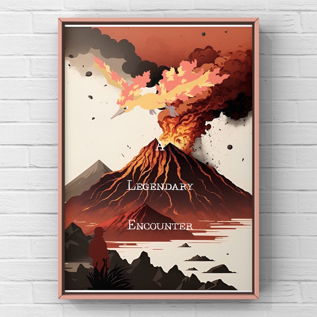 Legendary Pokémon Encounter Moltres minimalist Art Poster Unique ...