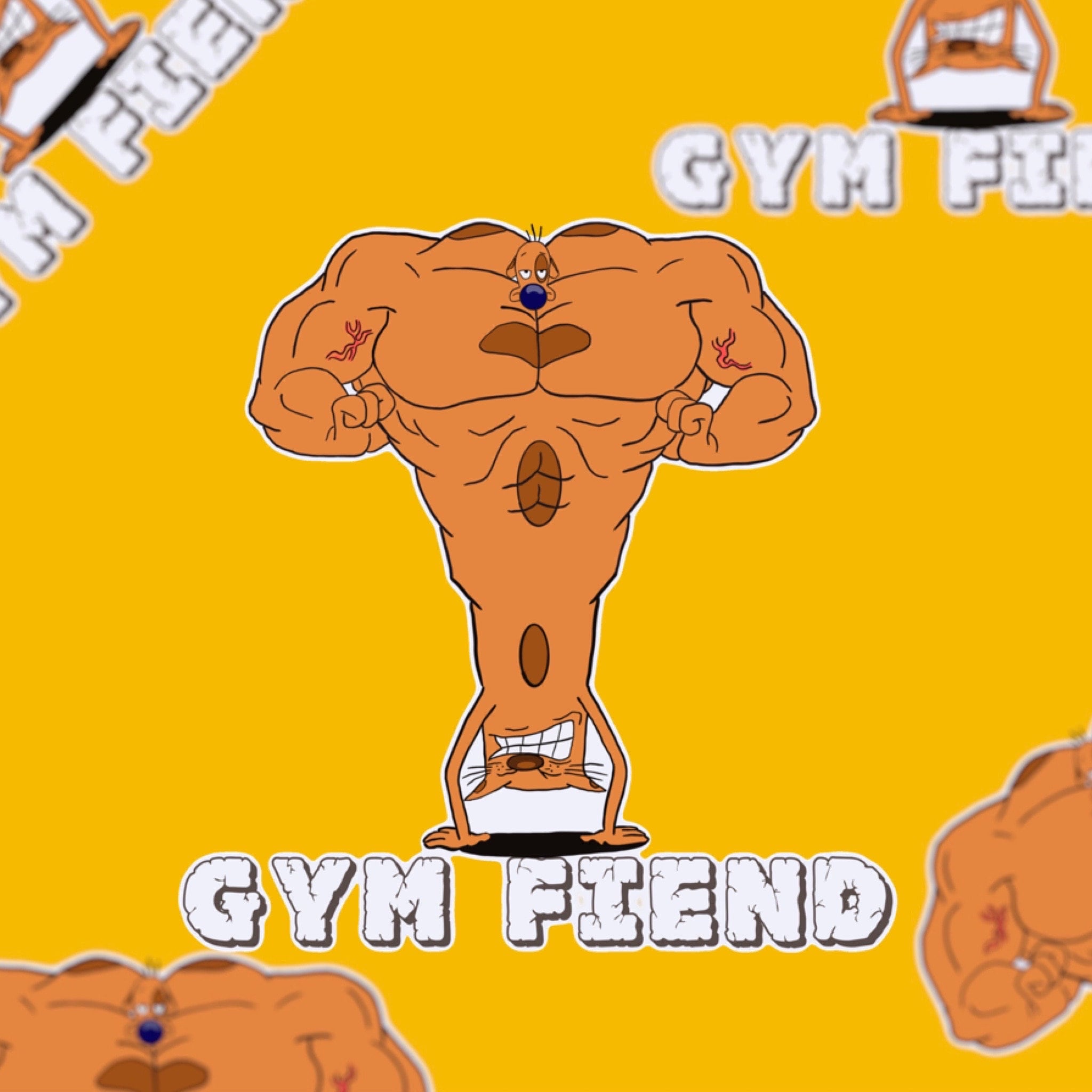 Trippy Toon Sticker Gym Fiend Catdog 90s Cartoons Gym Lover - Etsy