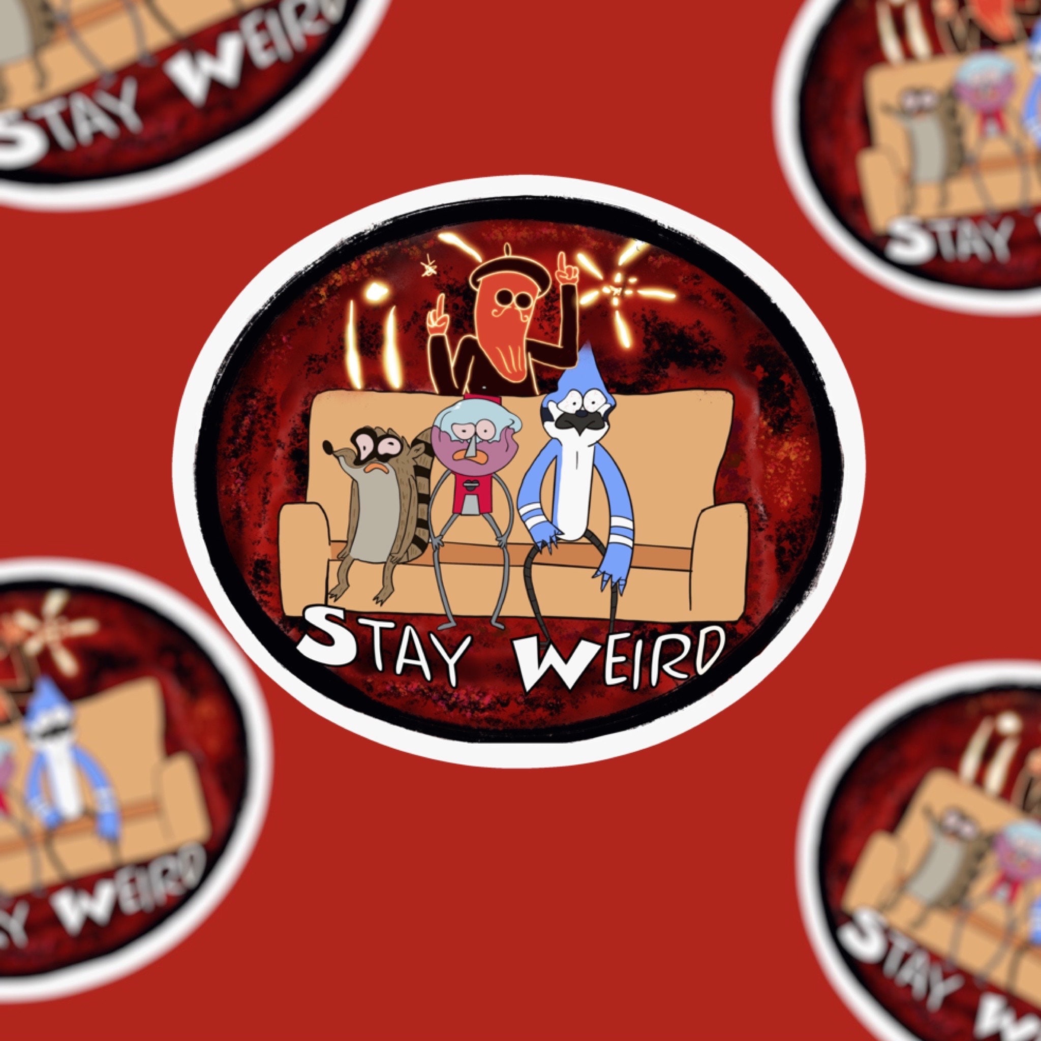 Trippy Toon Regular Show Vinyl Sticker Cartoon Sticker Regular Show Fan ...