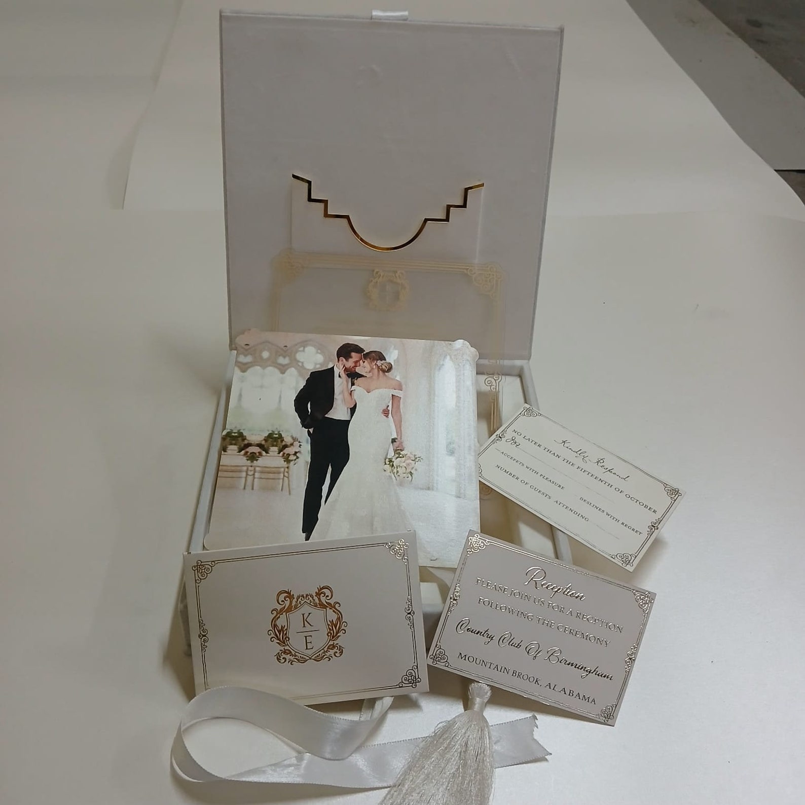 White Velvet Acrylic Invitation Box - Etsy