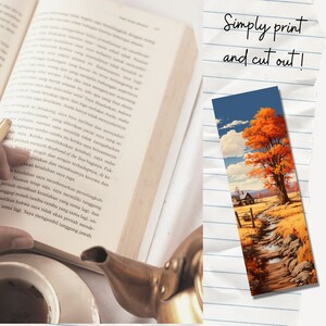 Country Landscape Bookmark Printable Bookmarks Nature Bookmark PNG PDF ...