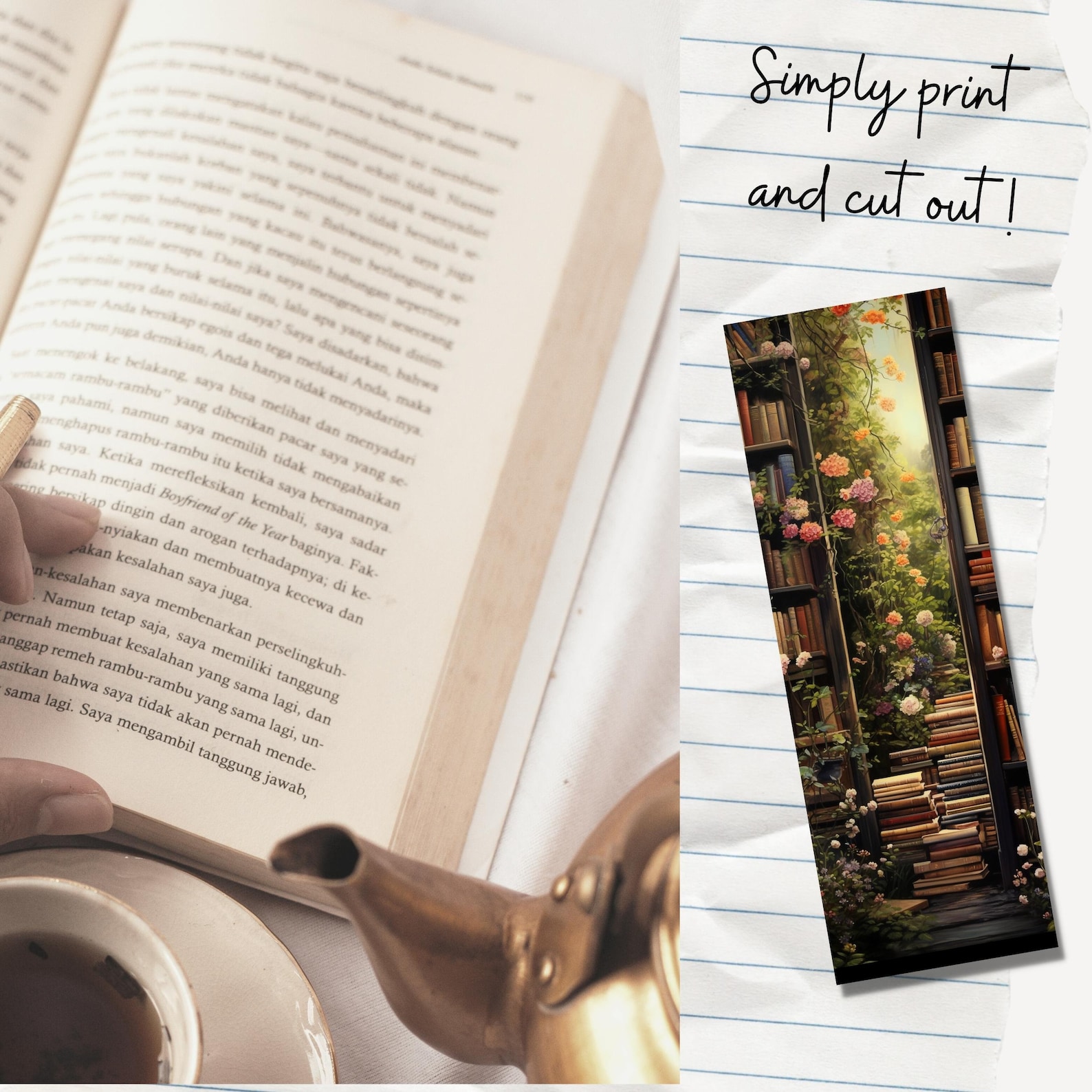 Botanical Academia Bookmark Printable Bookmarks Botanical Bookmark PNG ...