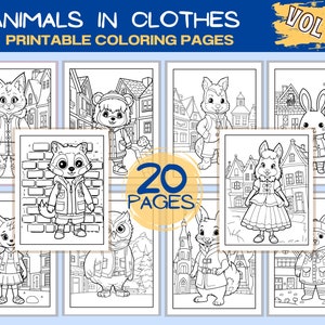 Anthropomorphic Animals in Clothes Coloring Pages 20 Printable Pages ...