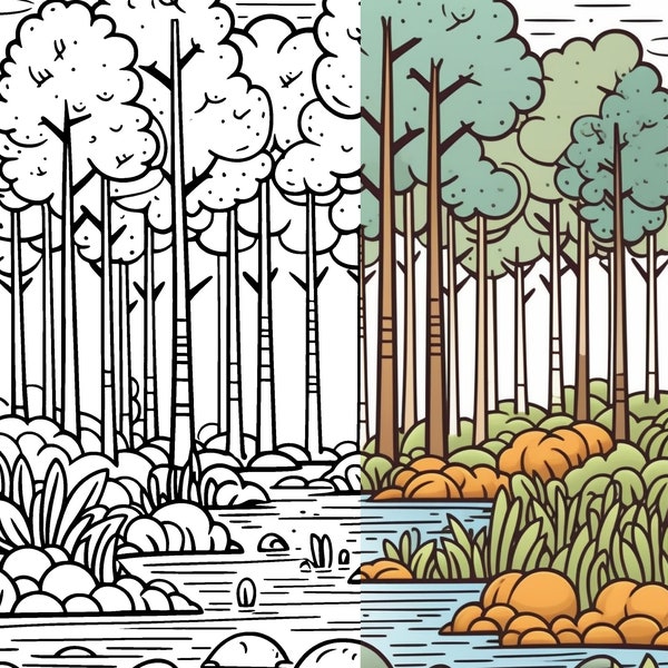 Swamp Coloring Page - Etsy