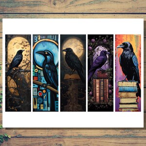 Raven Bookmark Printable Bookmarks Dark Academia Crow Mystic Bird ...
