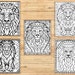 Stained Glass Lion Pattern Coloring Page, 15 Printable Pages, PDF, JPEG ...