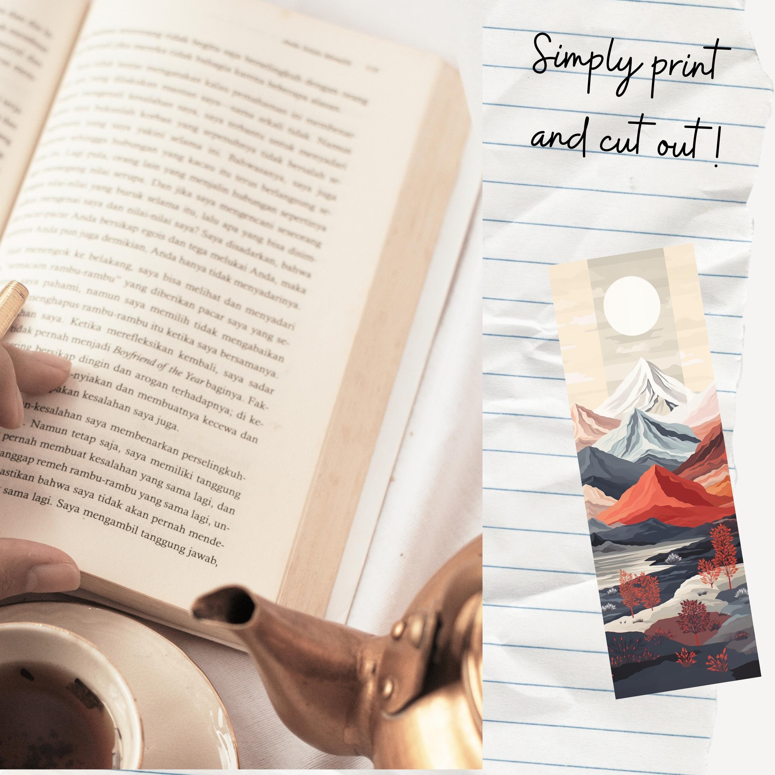 Mountain Bookmark Printable Bookmark Outdoor Themed Bookmark PNG PDF ...