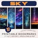 Sky Bookmark Printable Bookmarks Night Sky Starry Night Midnight Sky ...