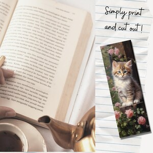 Country Kitten Bookmark Printable Bookmarks Cute Kitten Cat Bookmarks ...