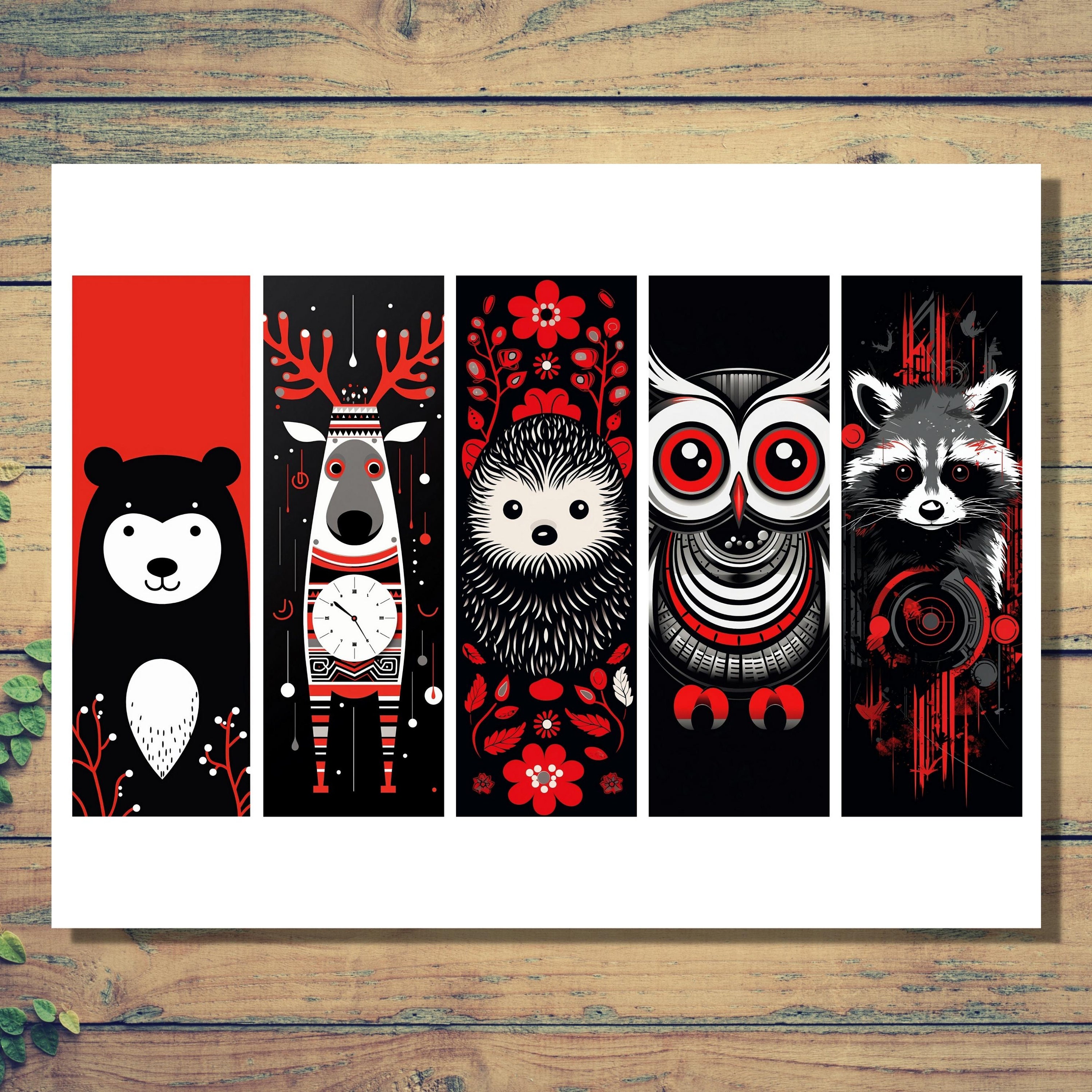 Woodland Animals Printable Bookmarks Printable Bookmark Book - Etsy