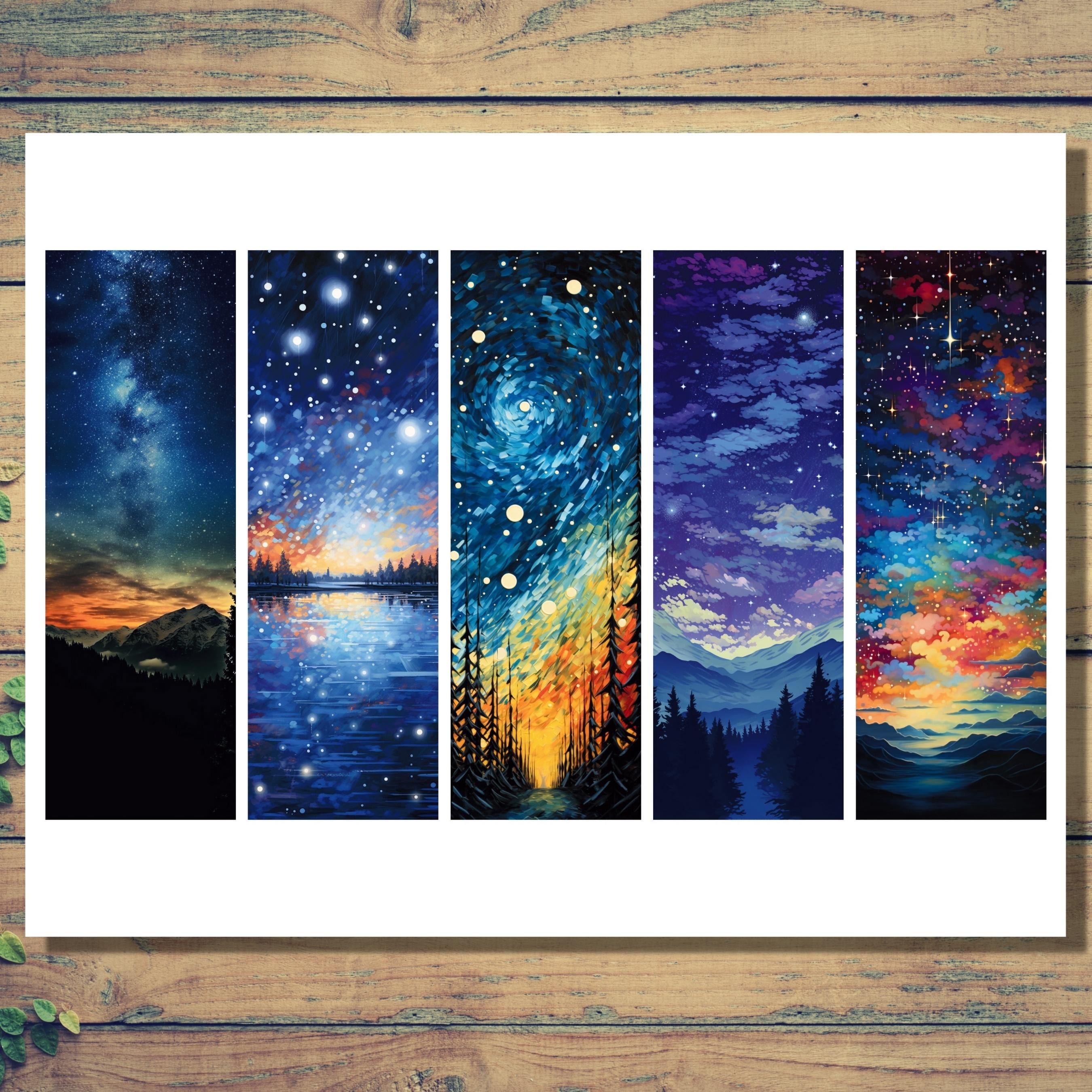 Sky Bookmark Printable Bookmarks Night Sky Starry Night - Etsy