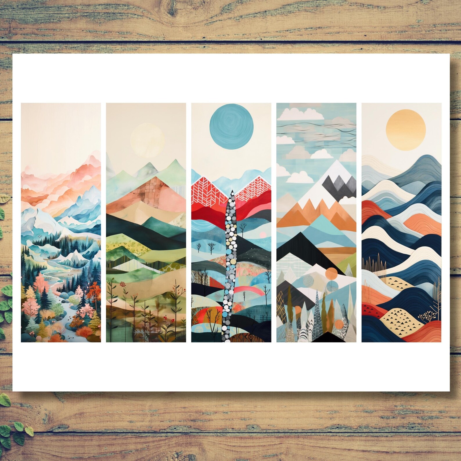 Mountain Bookmark Printable Bookmark Outdoor Themed Bookmark PNG PDF ...