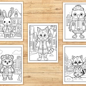 Anthropomorphic Animals in Clothes Coloring Pages 20 Printable Pages ...