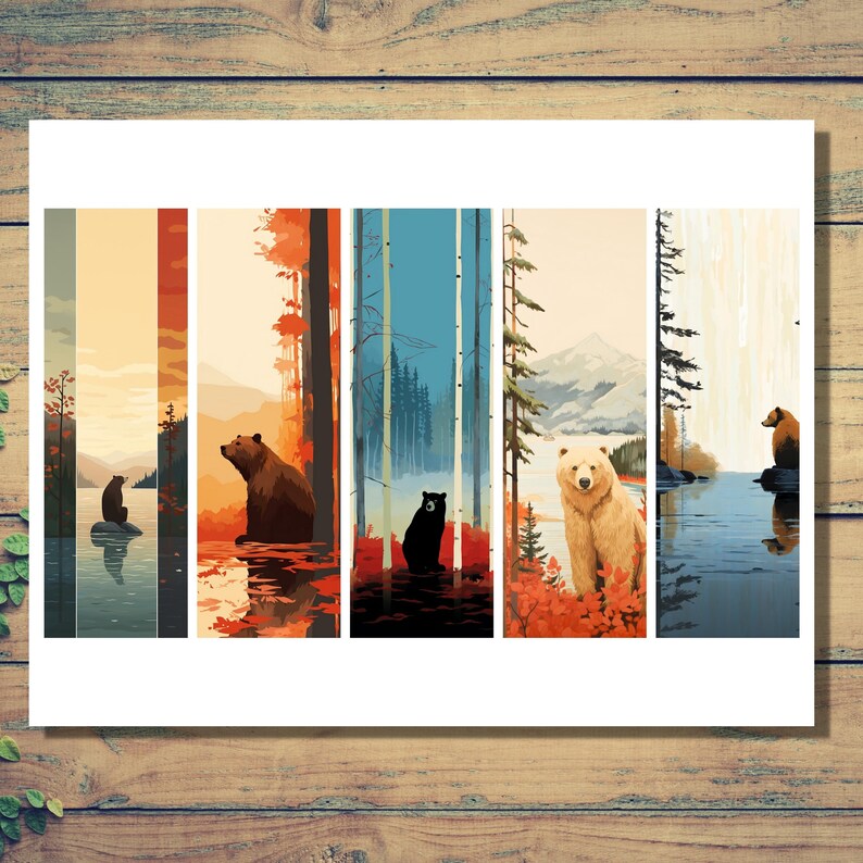 Bear Printable Bookmarks Printable Bookmark Forest Animal Bookmark PNG ...
