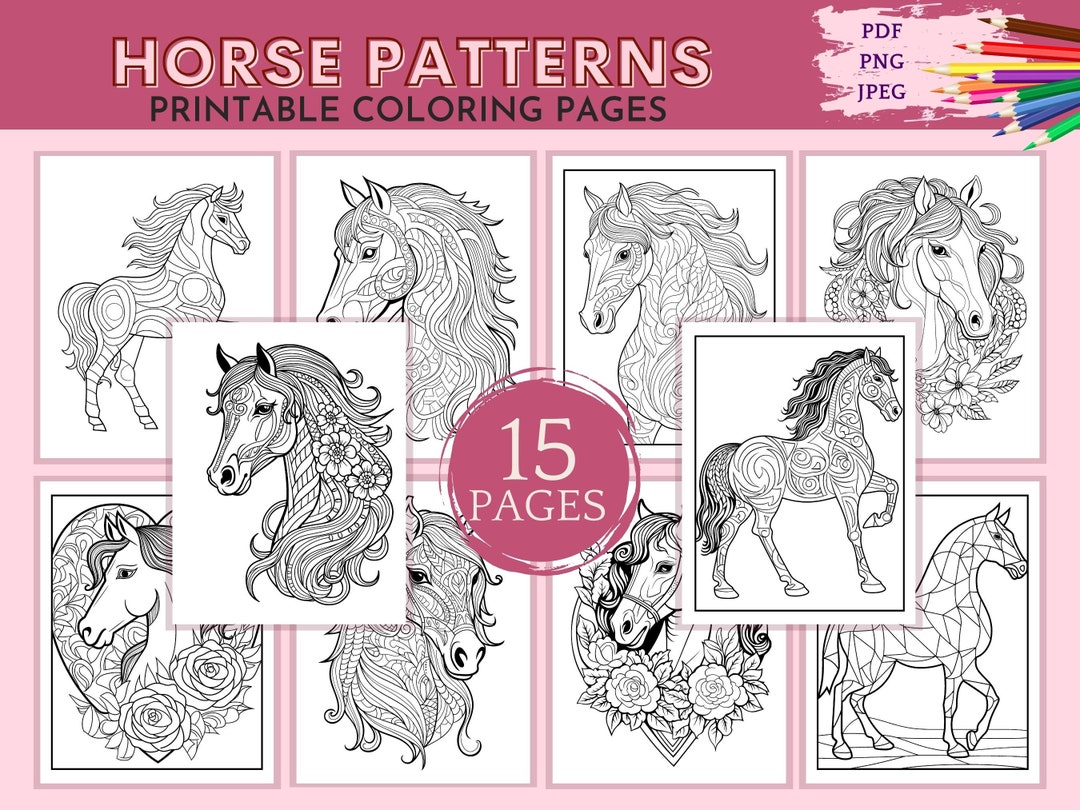 Horse Coloring Pages 15 Printable Pages Horse Head Silhouette Horse ...