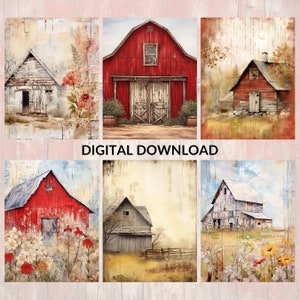 Barn Junk Journal Paper BIG BUNDLE Digital Papers Pack Collage ...