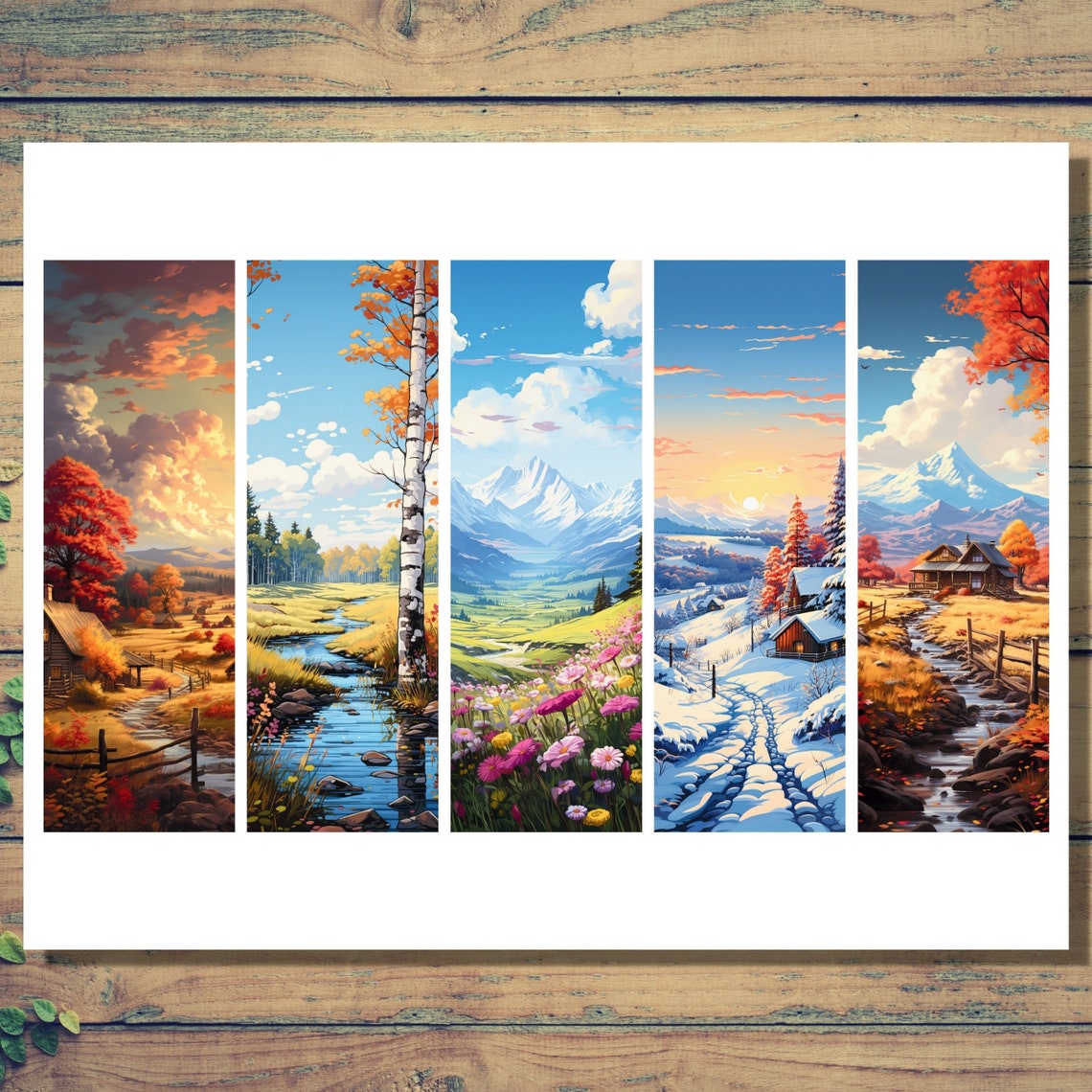 Country Landscape Bookmark Printable Bookmarks Nature Bookmark PNG PDF ...