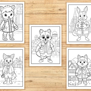 Anthropomorphic Animals in Clothes Coloring Pages 20 Printable Pages ...