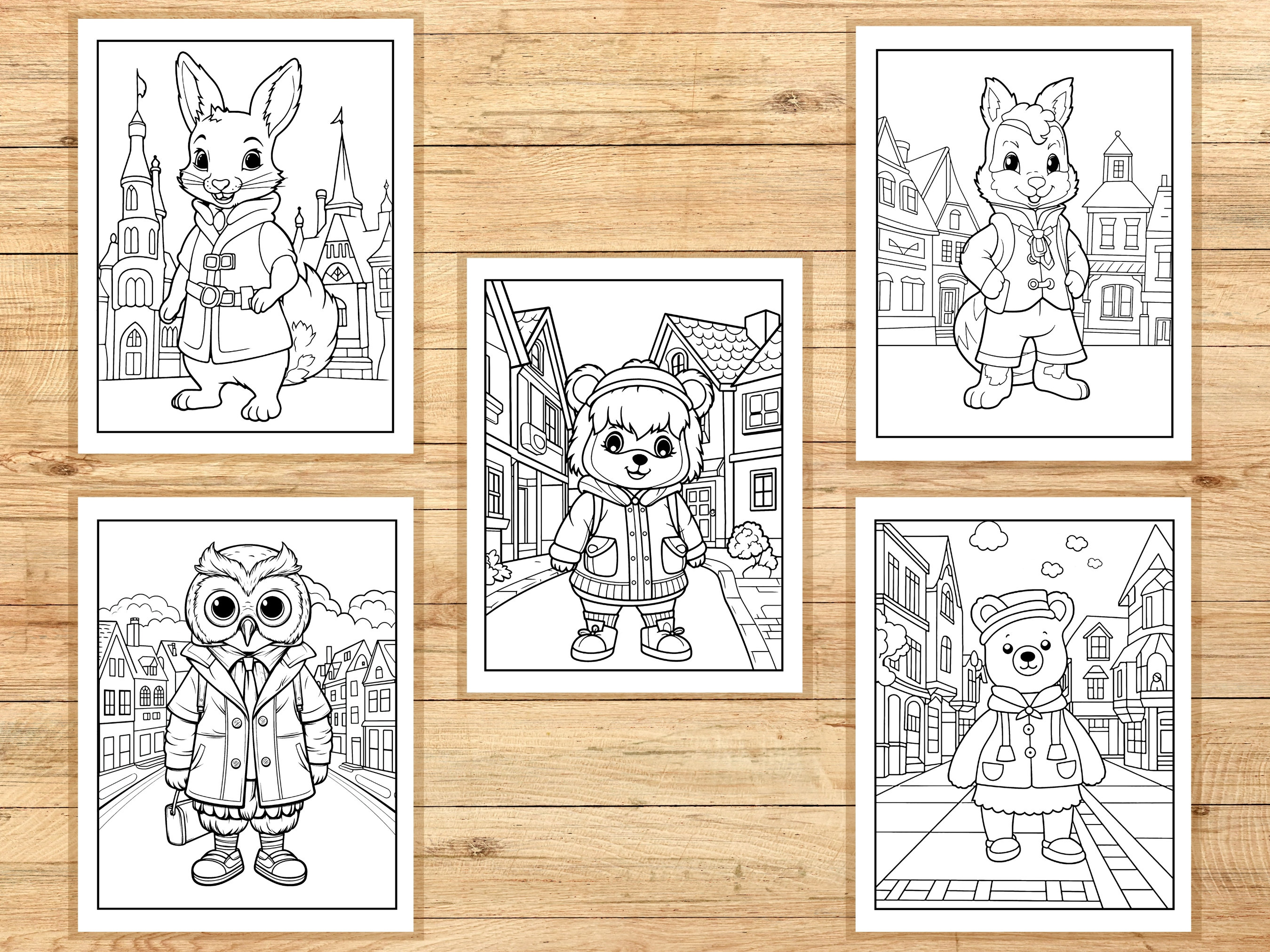 Anthropomorphic Animals in Clothes Coloring Pages 20 Printable Pages ...