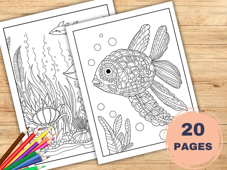 Ocean Sea Creatures Coloring Pages 20 Printable Ocean Themed - Etsy