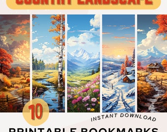 Trees Bookmark Printable Bookmarks Landscape Bookmark PNG PDF JPG Tree ...