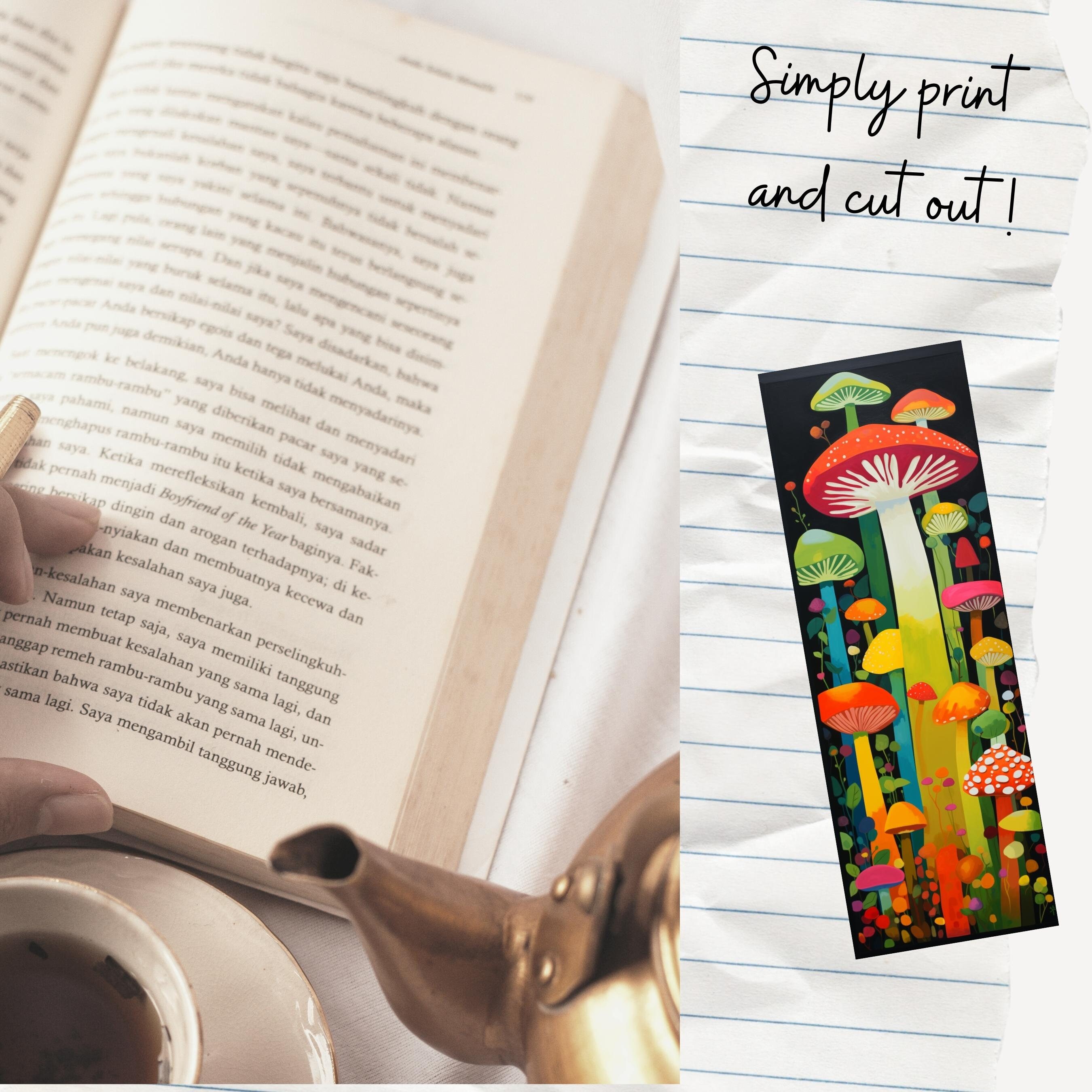 Mushroom Bookmark Printable Bookmarks Mushroom Forest Fantasy World ...