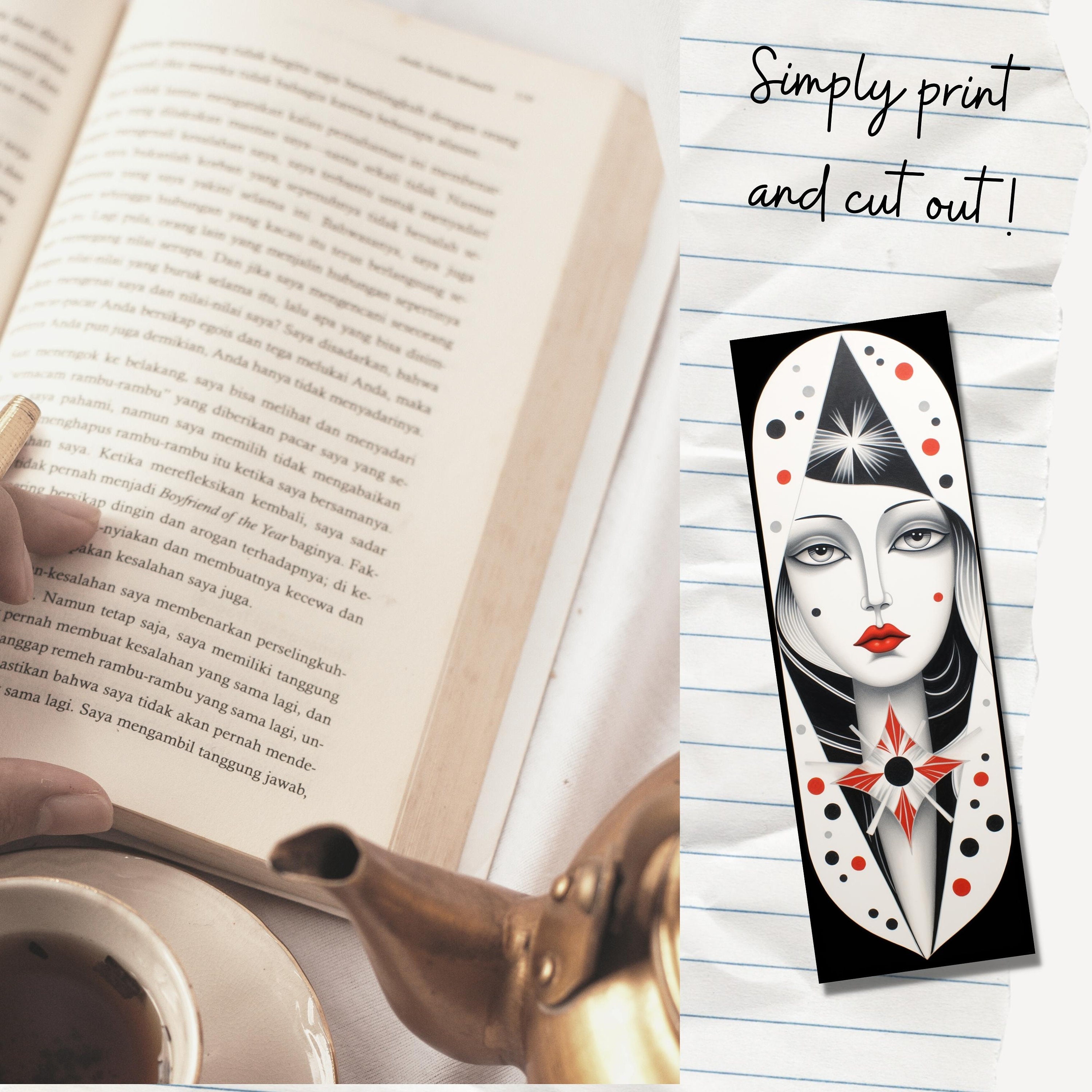 Surreal Women Printable Bookmarks Abstract Geometric Pattern - Etsy