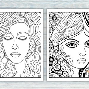 Abstract Girl Coloring Page, 5 Printable Coloring Pages, Abstract ...