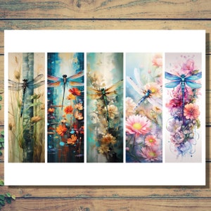 Dragonfly Bookmark Printable Bookmarks Flower Nature Fantasy Dragonfly ...