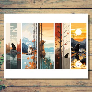 Bear Printable Bookmarks Printable Bookmark Forest Animal Bookmark PNG ...