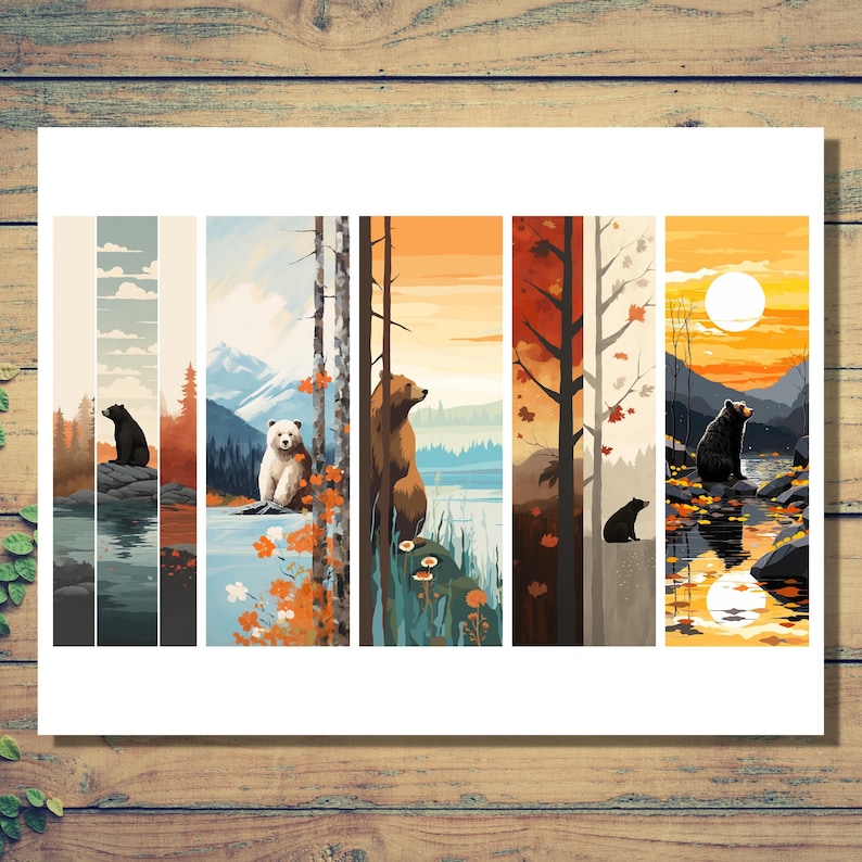 Bear Printable Bookmarks Printable Bookmark Forest Animal - Etsy