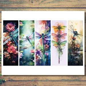 Dragonfly Bookmark Printable Bookmarks Flower Nature Fantasy Dragonfly ...