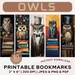 Owls Bookmark Printable Bookmarks Whimsical Animal Bookmark PNG PDF JPG ...