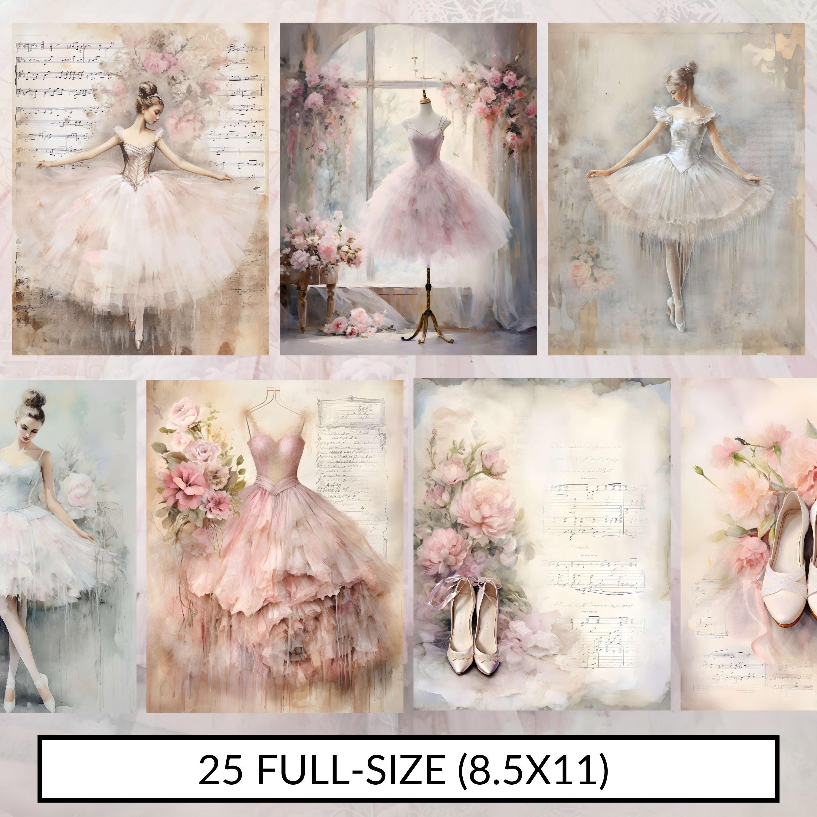 Ballet Junk Journal Paper BIG BUNDLE Digital Papers Pack Collage ...