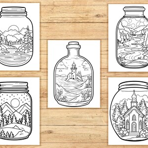 Landscape in a Jar Coloring Page, 10 Printable Coloring Pages for Kids ...