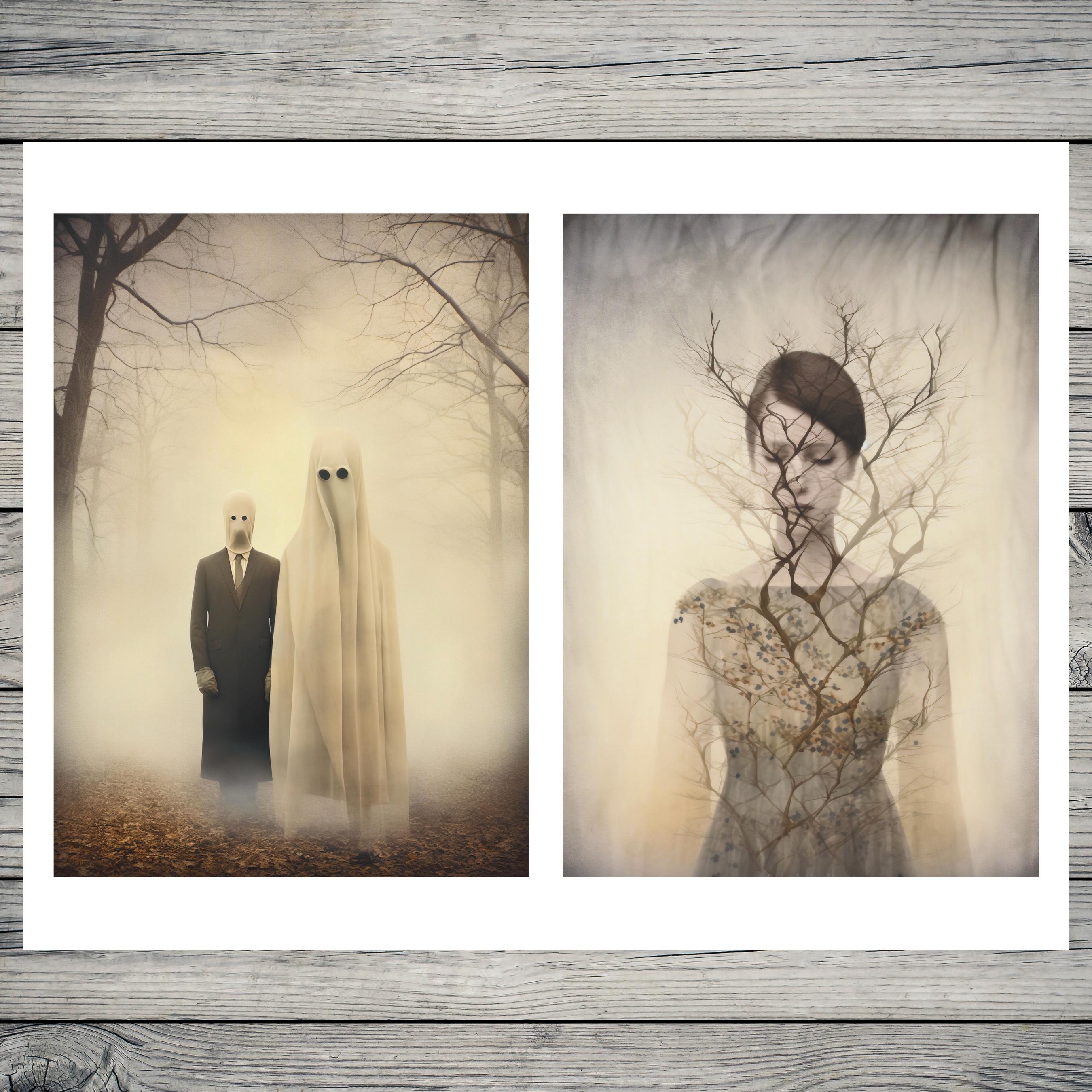 Mystical Ghosts Printable Junk Journal Cards ATC Card Making Phantom ...