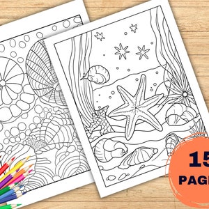 Seashell Coloring Pages, 15 Printable Ocean Themed Coloring Pages ...