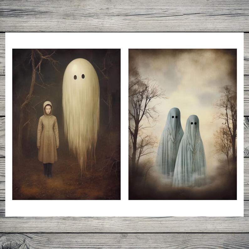 Mystical Ghosts Printable Junk Journal Cards ATC Card Making Phantom ...