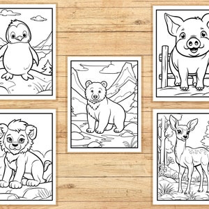 Happy Animals Coloring Pages, 20 Printable Sheets for Kids, Boys, Girls ...