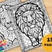 Stained Glass Lion Pattern Coloring Page, 15 Printable Pages, PDF, JPEG ...