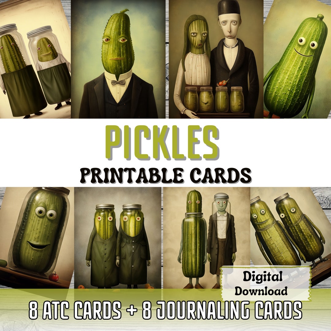 Pickles Printable Junk Journal Cards ATC Card Making Surreal Art Garden ...