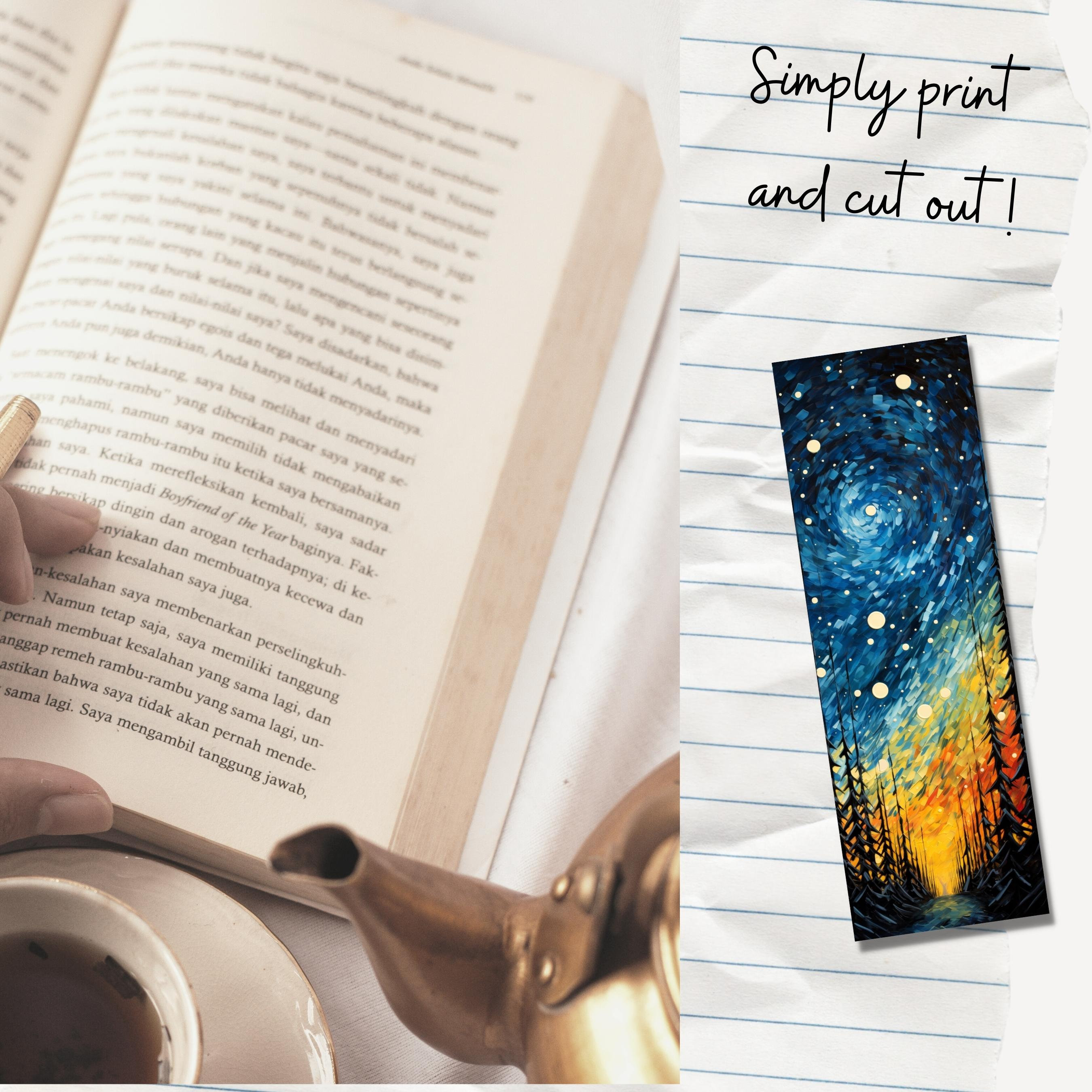 Sky Bookmark Printable Bookmarks Night Sky Starry Night Midnight Sky ...