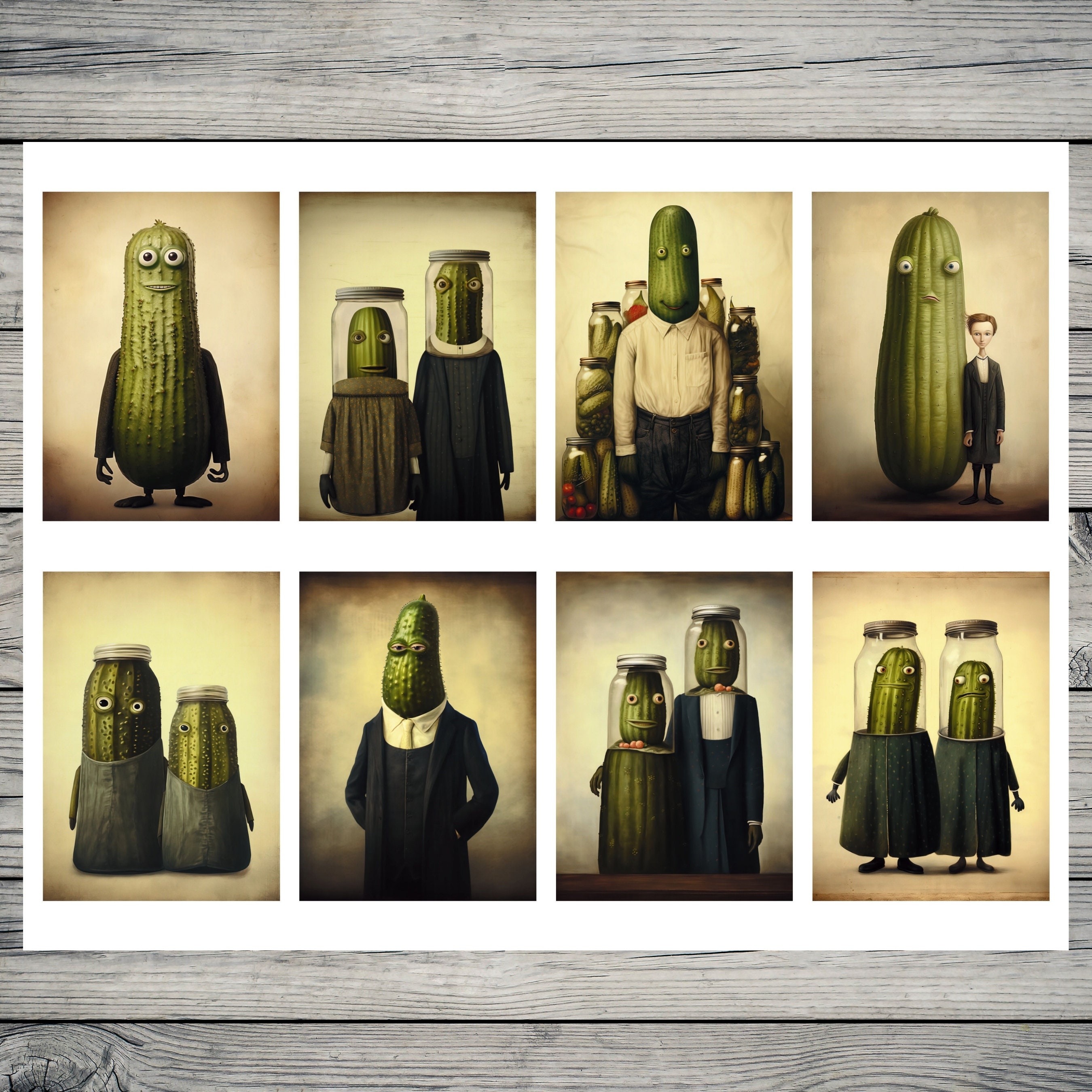 Pickles Printable Junk Journal Cards ATC Card Making Surreal Art Garden ...