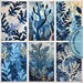 Dusty Blue Seaweed Journal Half Papers Sea Printable Pages Digital ...