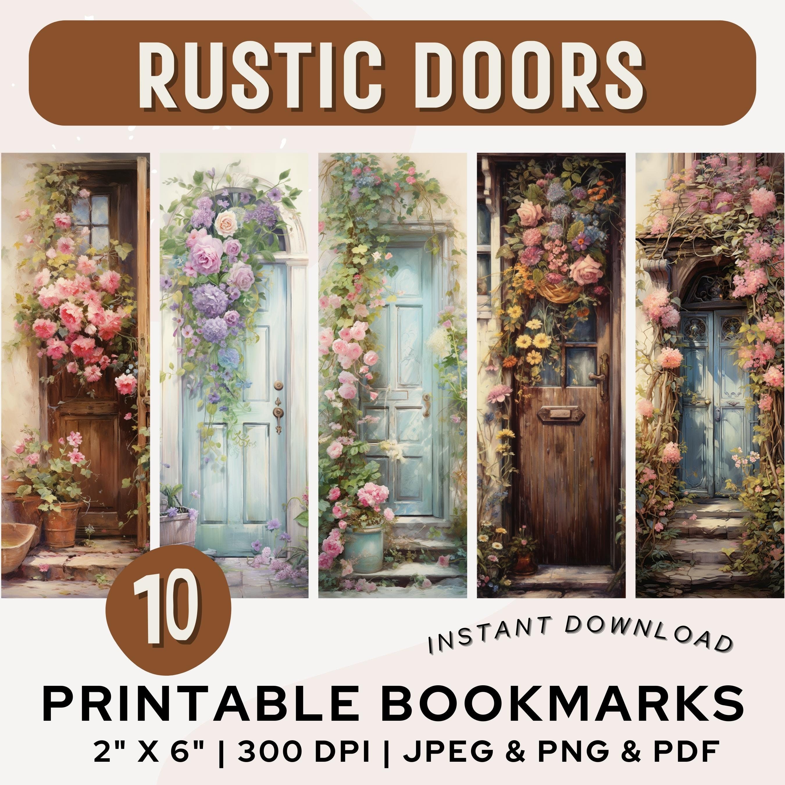 Rustic Cottage Doors Bookmarks Printable Bookmark Fantasy - Etsy