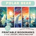 Polar Bear Printable Bookmarks Winter Animal Bookmark Printable ...