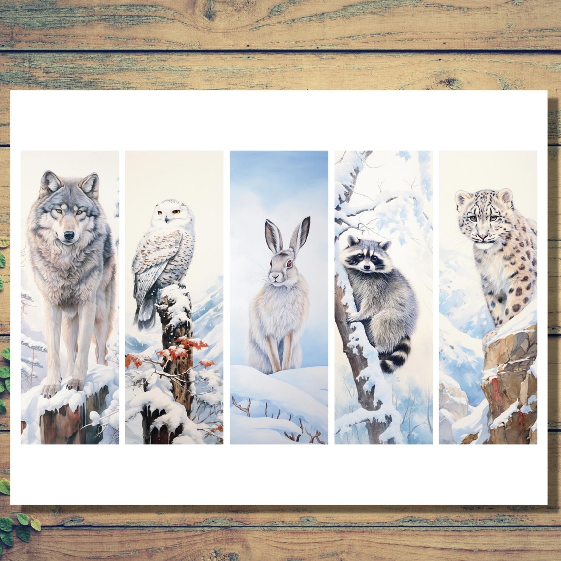Winter Animal Bookmarks Printable Bookmark Winter Woodland Animals ...
